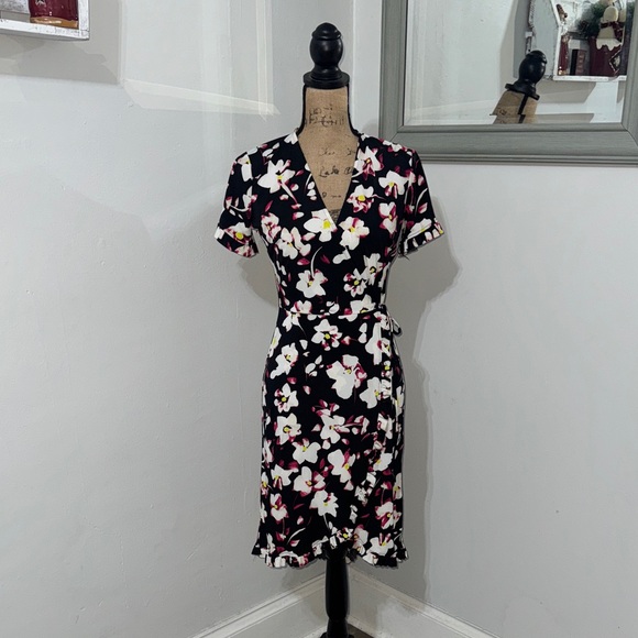 Roz & Ali | Dresses | Roz Ali Black Floral Midi Dress | Poshmark